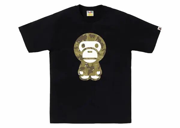 A BATHING APE Bitmap Big Baby Milo Tee Shirt - Black