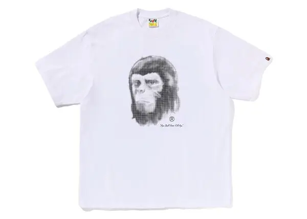 A BATHING APE Pixel Comic Ape Head Relaxed Fit Tee Shirt - White