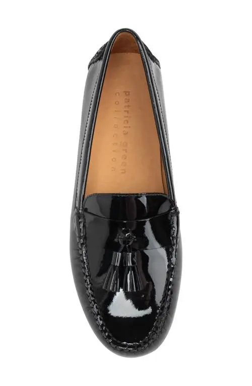 PATRICIA GREEN Jordan Moc Toe Loafer - Black Patent
