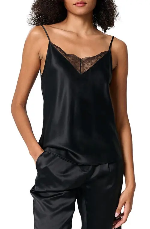 Lilysilk V-neck Lace Silk Camisole - Black
