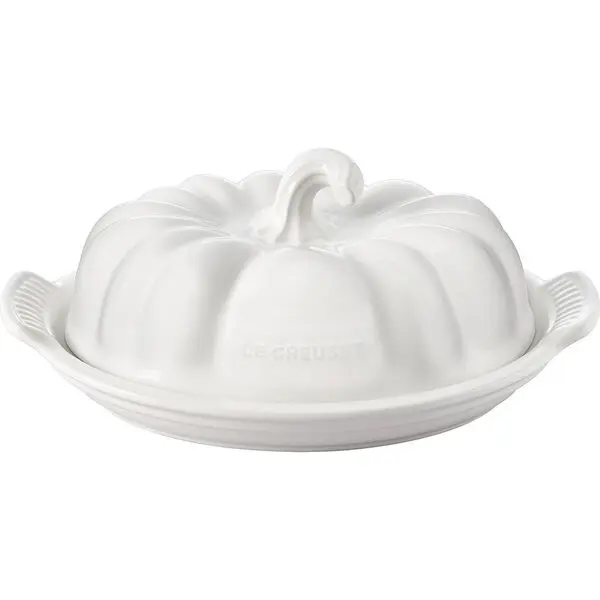 LE CREUSET Pumpkin Butter Dish - White