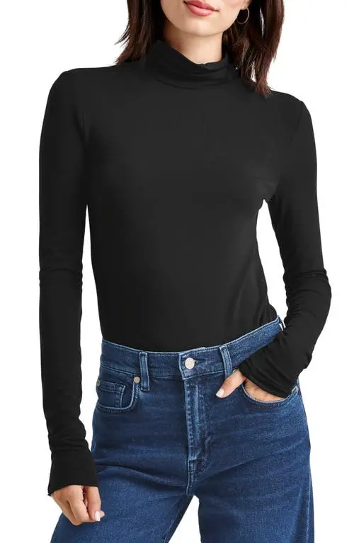 Splendid Jersey Turtleneck - Black