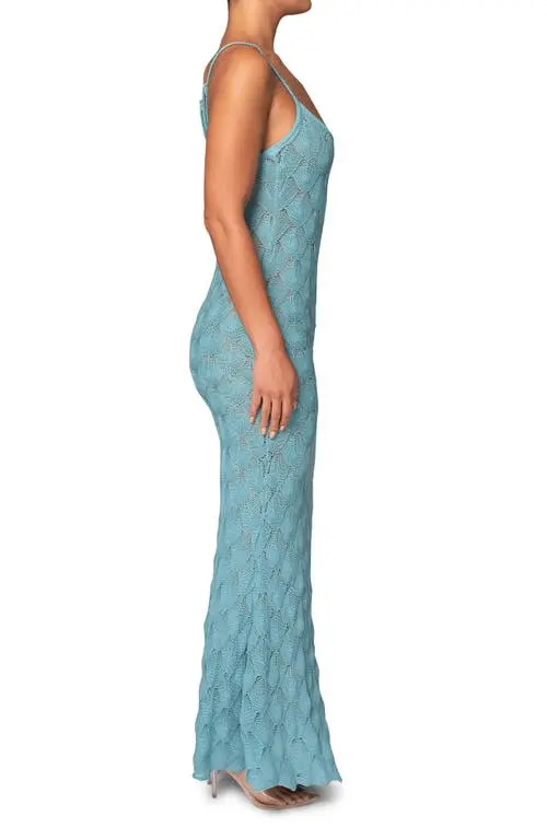 jluxlabel blue dress Blue Deep Sea Crochet Maxi Dress main image 0