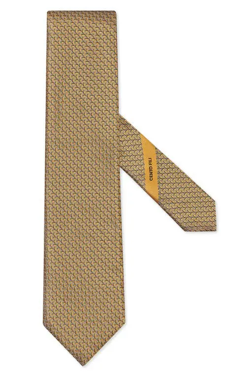 Zegna Cento Fili Geo Silk Tie - Yellow
