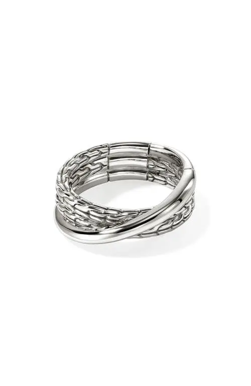 John Hardy Essentials Crossover Ring - Silver