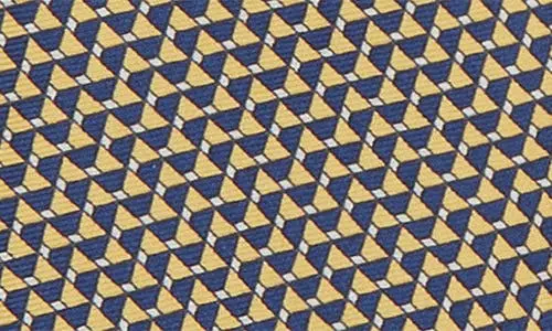 Zegna Triangle Geometric Print Silk Tie - Yellow