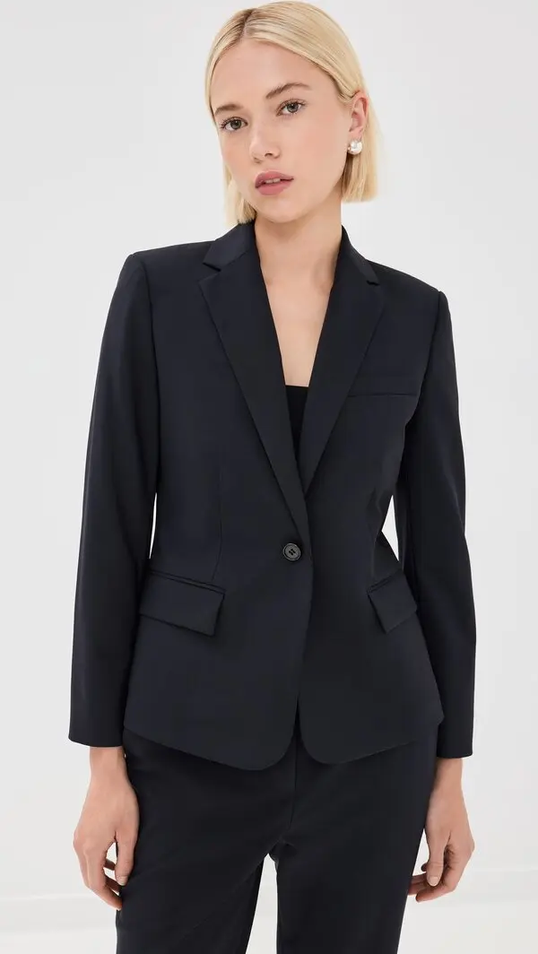 Theory One-button Suiting Jacket - Deep Navy