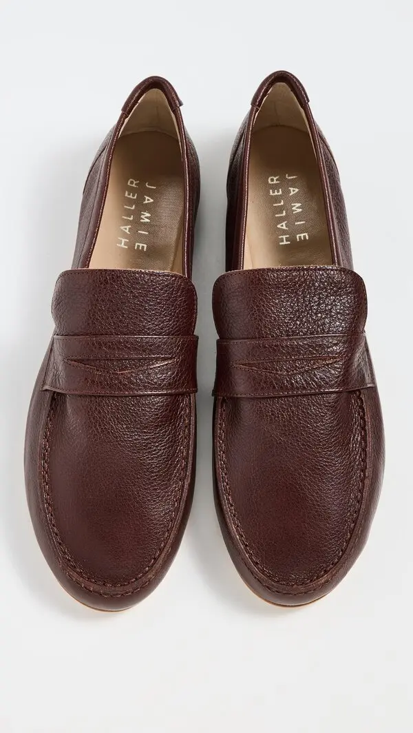 JAMIE HALLER Penny Leather Loafers - Oxblood