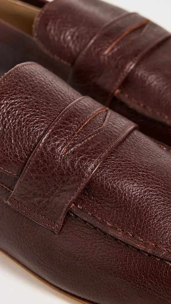 JAMIE HALLER Penny Leather Loafers - Oxblood