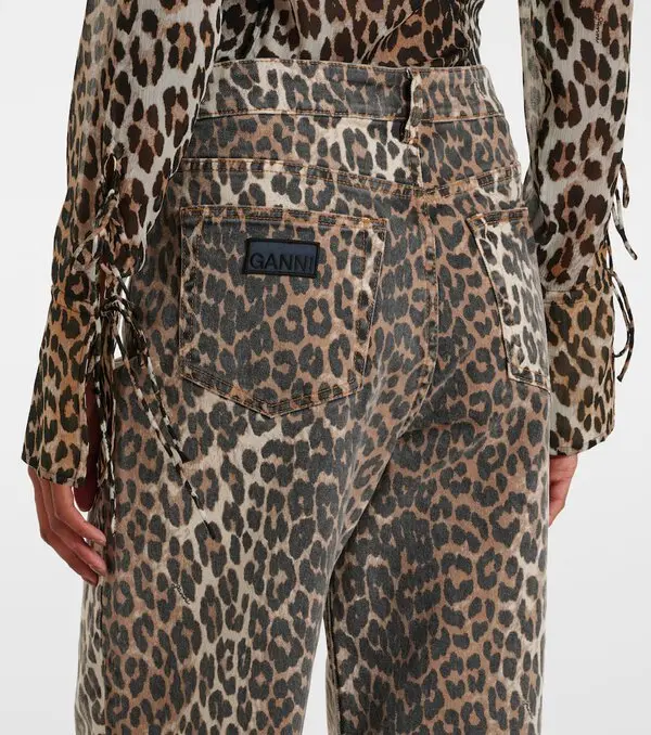 GANNI Izey Leopard-print Straight Jeans