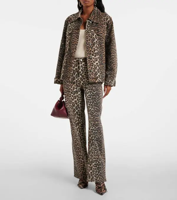 GANNI Izey Leopard-print Straight Jeans