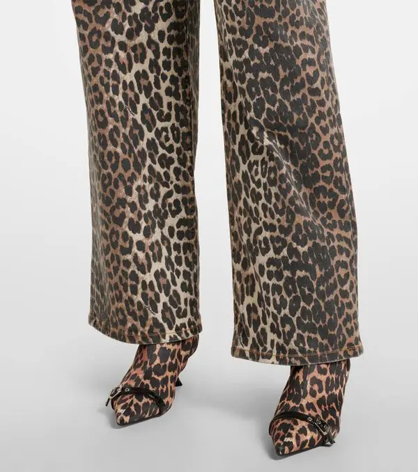 GANNI Izey Leopard-print Straight Jeans