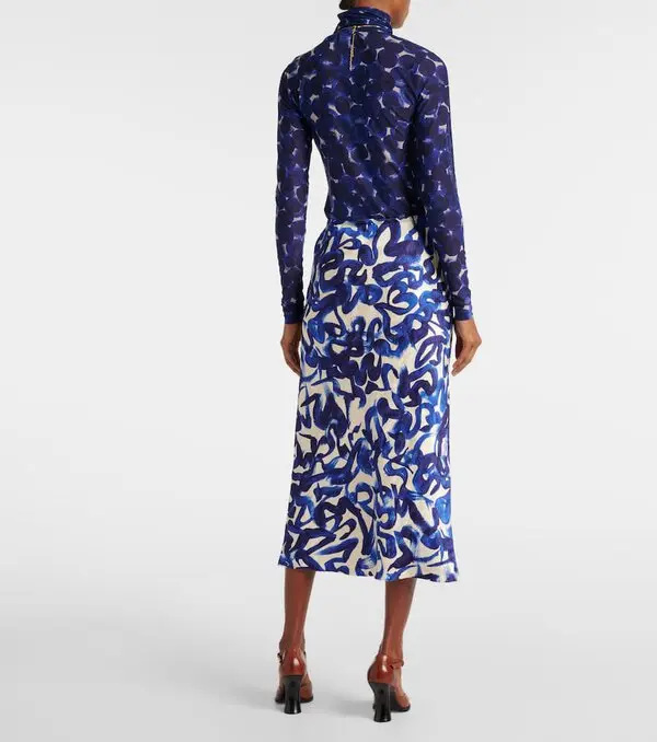Dries Van Noten Printed Midi Skirt