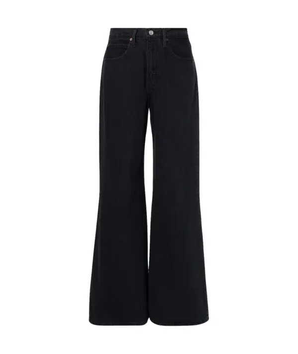 FRAME Easy Wide Flare High-rise Flared Jeans - Black