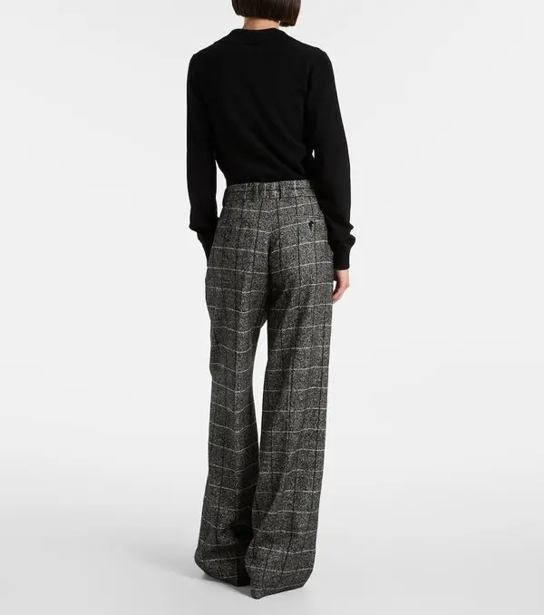 Dolce & Gabbana High-rise Wool-blend Wide-leg Pants