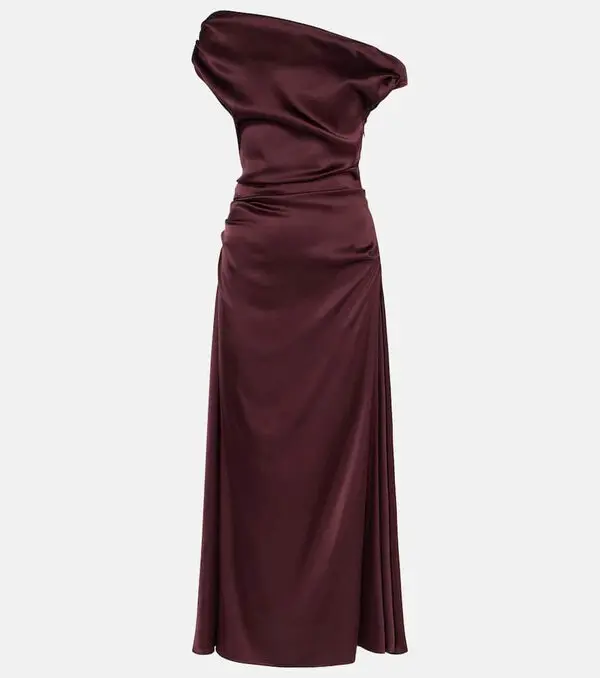 Staud Phare Silk-blend Satin Midi Dress