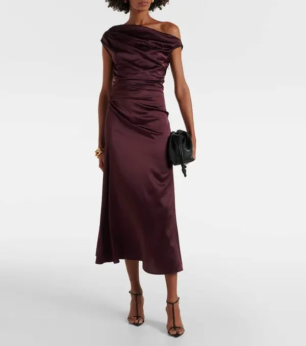 Staud Phare Silk-blend Satin Midi Dress