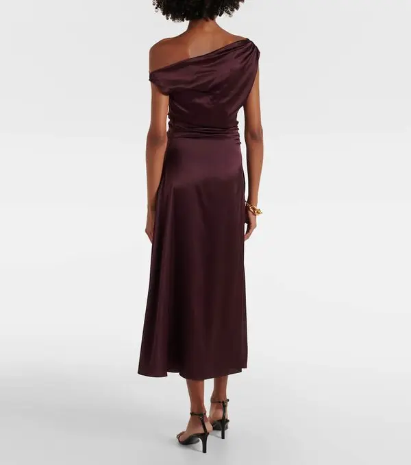 Staud Phare Silk-blend Satin Midi Dress