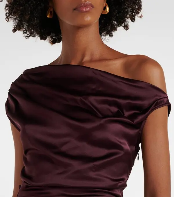 Staud Phare Silk-blend Satin Midi Dress