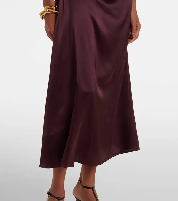 Staud Phare Silk-blend Satin Midi Dress
