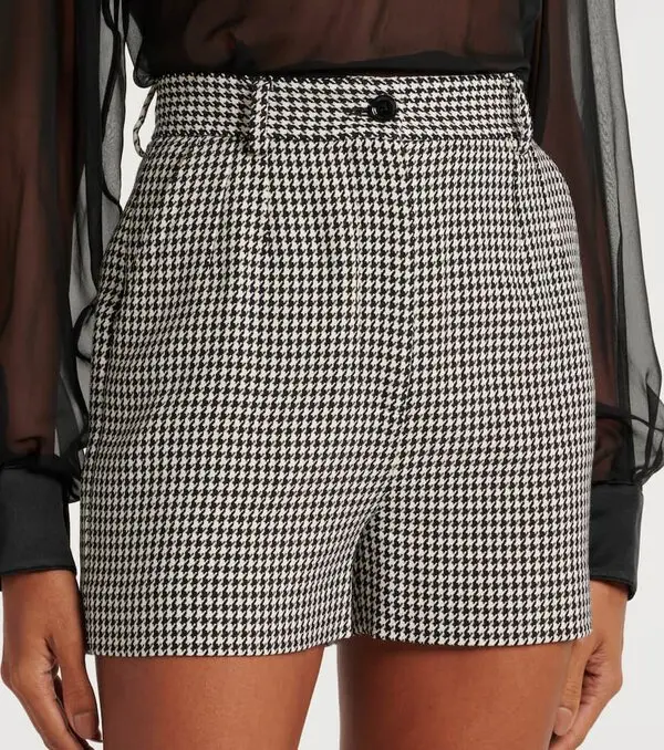 Dolce & Gabbana Houndstooth High-rise Shorts