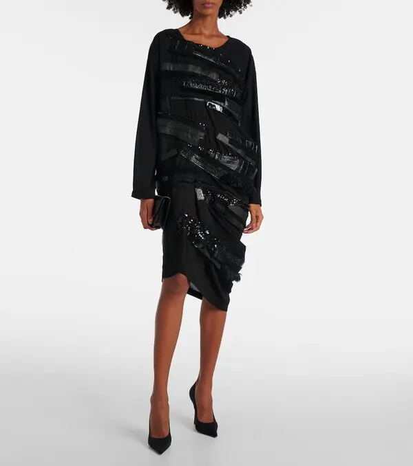 Junya Watanabe Asymmetrical Paneled Midi Dress