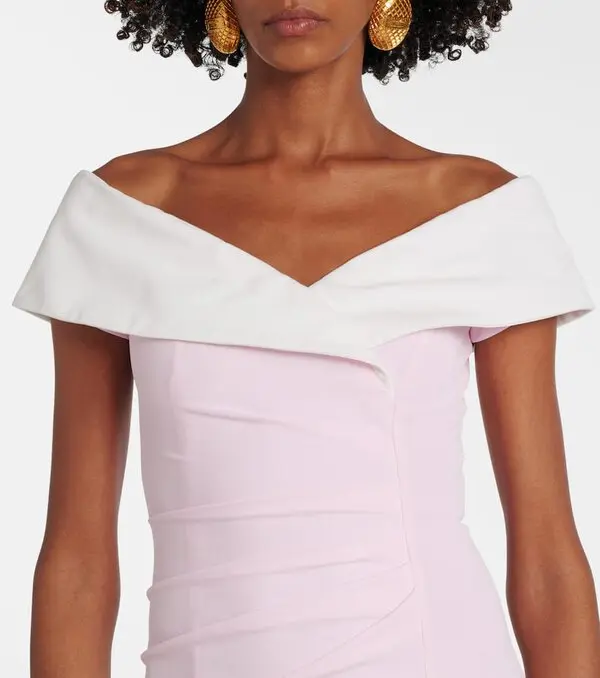 Balmain Draped Off-shoulder Gown