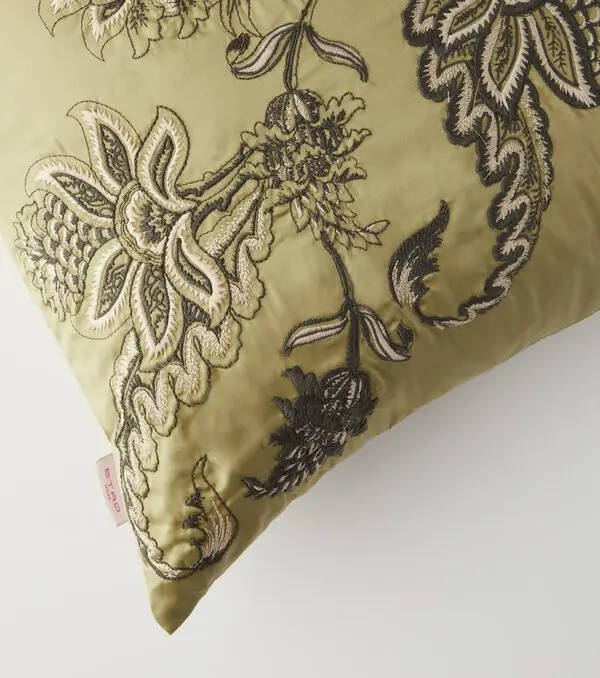 Etro Embroidered Cotton Satin Cushion