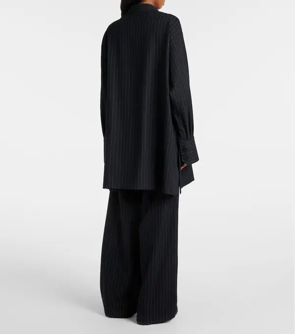 Plan C Pinstripe Wool-blend Shirt