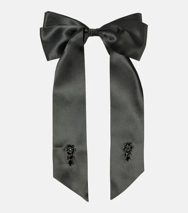 Simone Rocha Embellished Bow Barrette - Black
