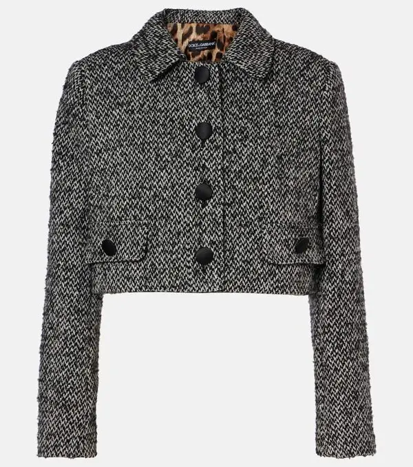 Dolce & Gabbana Cropped Wool-blend Tweed Jacket