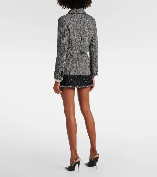 Dolce & Gabbana Cropped Wool-blend Tweed Jacket