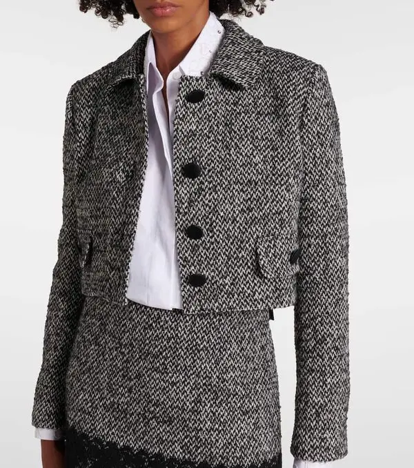 Dolce & Gabbana Cropped Wool-blend Tweed Jacket