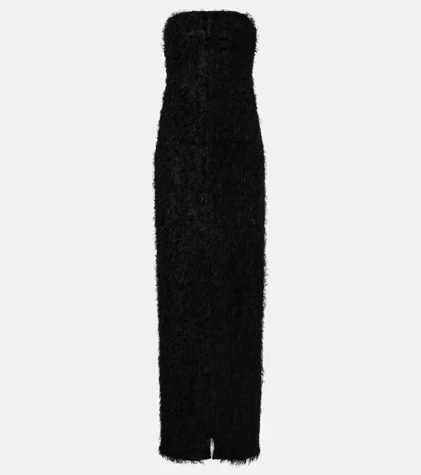 TOTEME Strapless Fil Coupé Midi Dress - Black