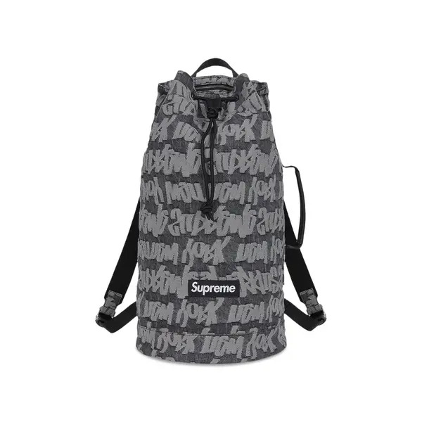 Supreme Fat Tip Jacquard Denim Backpack - Black