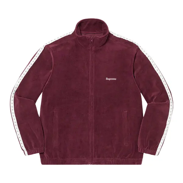 Supreme Studded Velour Track Jacket 'burgundy - Red
