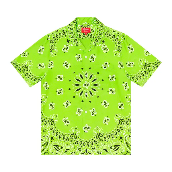 Supreme Bandana Silk Short-sleeve Shirt 'bright - Green