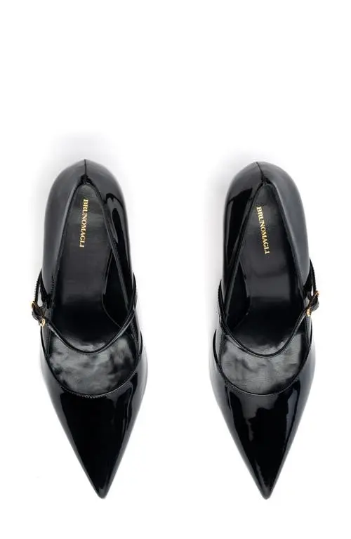 Bruno Magli Prima Leather Mary Jane Pump - Black Patent