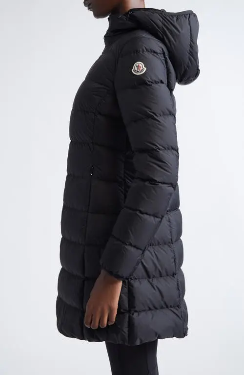 Moncler Gie Water Resistant Long Coat - Black