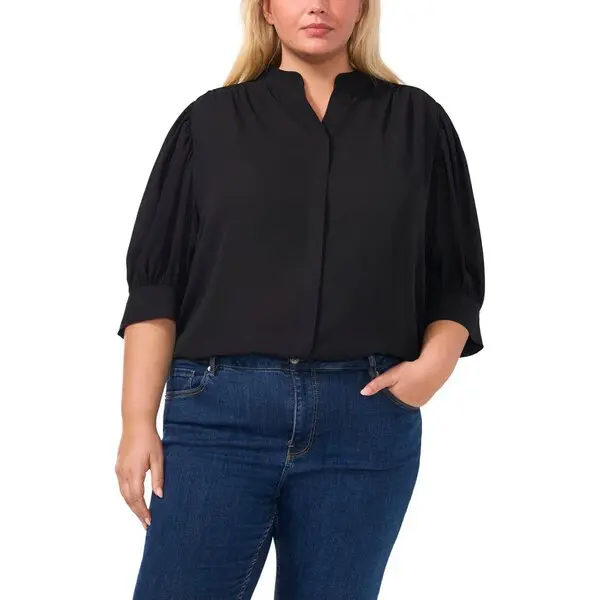 CECE DUPRAZ Hidden Placket Shirt - Rich Black