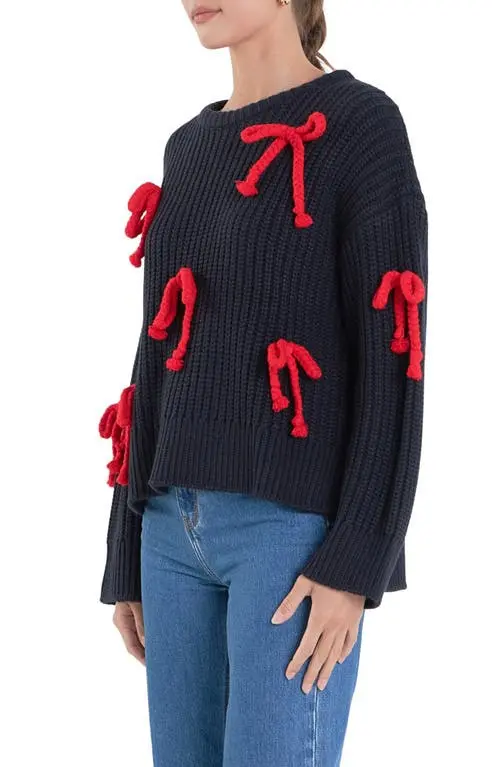 English Factory Bow Detail Sweater
