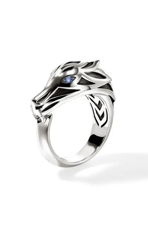 John Hardy Naga Ring - Silver/blue Saphire