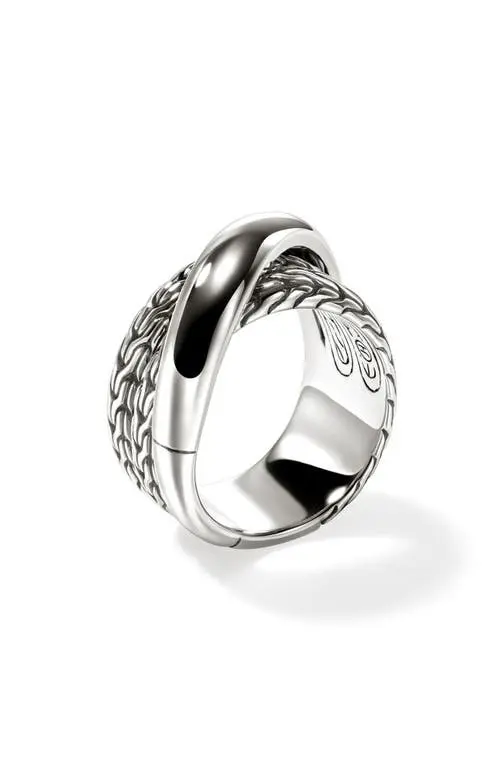 John Hardy Essentials Crossover Band Ring - Silver