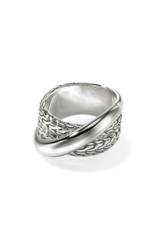 John Hardy Essentials Crossover Band Ring - Silver