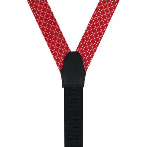 Trafalgar Rowan Geometric Pattern Silk Suspenders - Red