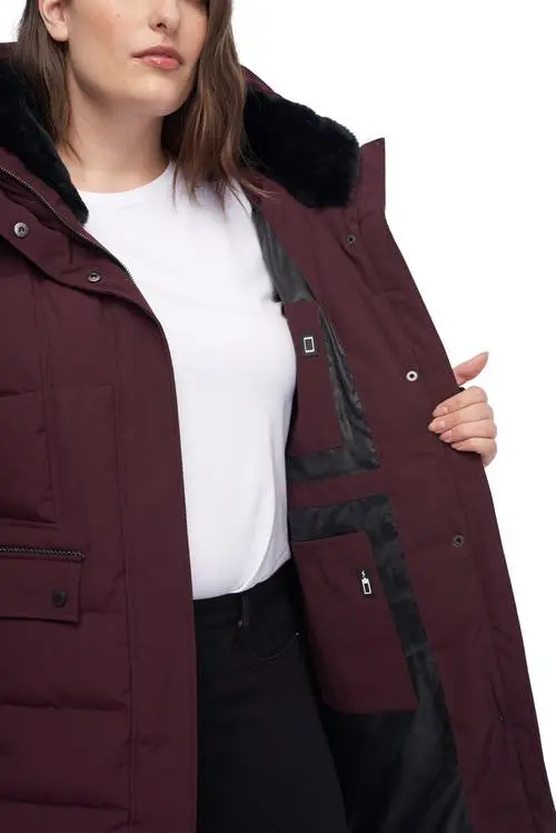 ALPINE NORTH Vegan Down Mid-length Parka Coat - Grape