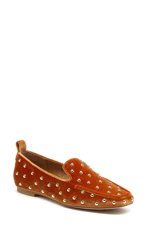 KELSI DAGGER BROOKLYN Finley Studded Square Toe Flat - Mustard