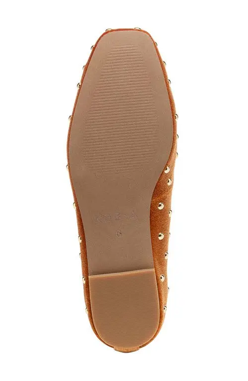 KELSI DAGGER BROOKLYN Finley Studded Square Toe Flat - Mustard