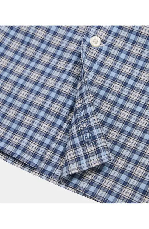 Vineyard Vines Classic Fit On-the-go Performance Plaid Button-down Shirt - Jake Blue Pld
