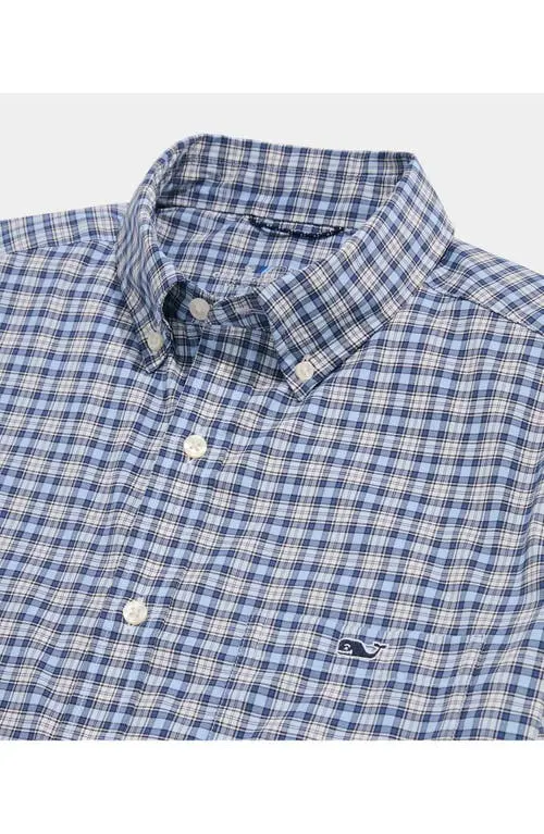 Vineyard Vines Classic Fit On-the-go Performance Plaid Button-down Shirt - Jake Blue Pld